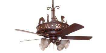 Copper Canyon Western Trails Ceiling Fan - Rustic Lighting and Fans