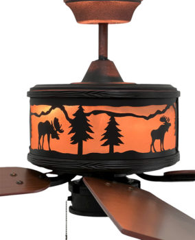 Copper Canyon Mountain View Moose Ceiling Fan - Rustic Lighting & Fans